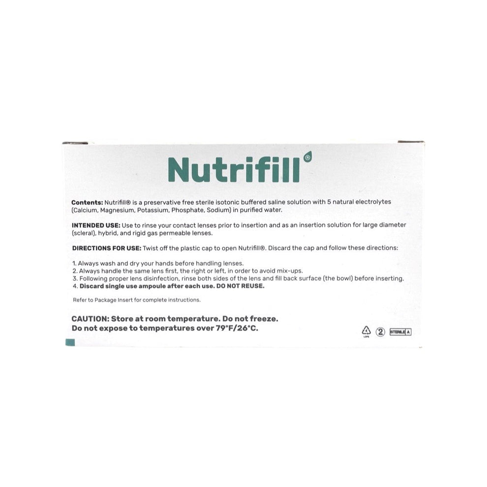 Nutrifill Preservative Free Scleral, Hybrid, and Gas Permeable (GP) Le ...
